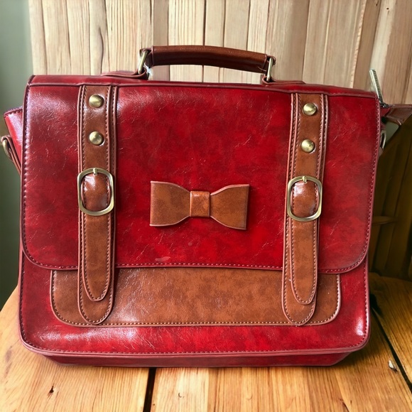 Ecosusi | Bags | Nwt Ecosusi Vegan Leather Bow Messenger Bag Boho ...